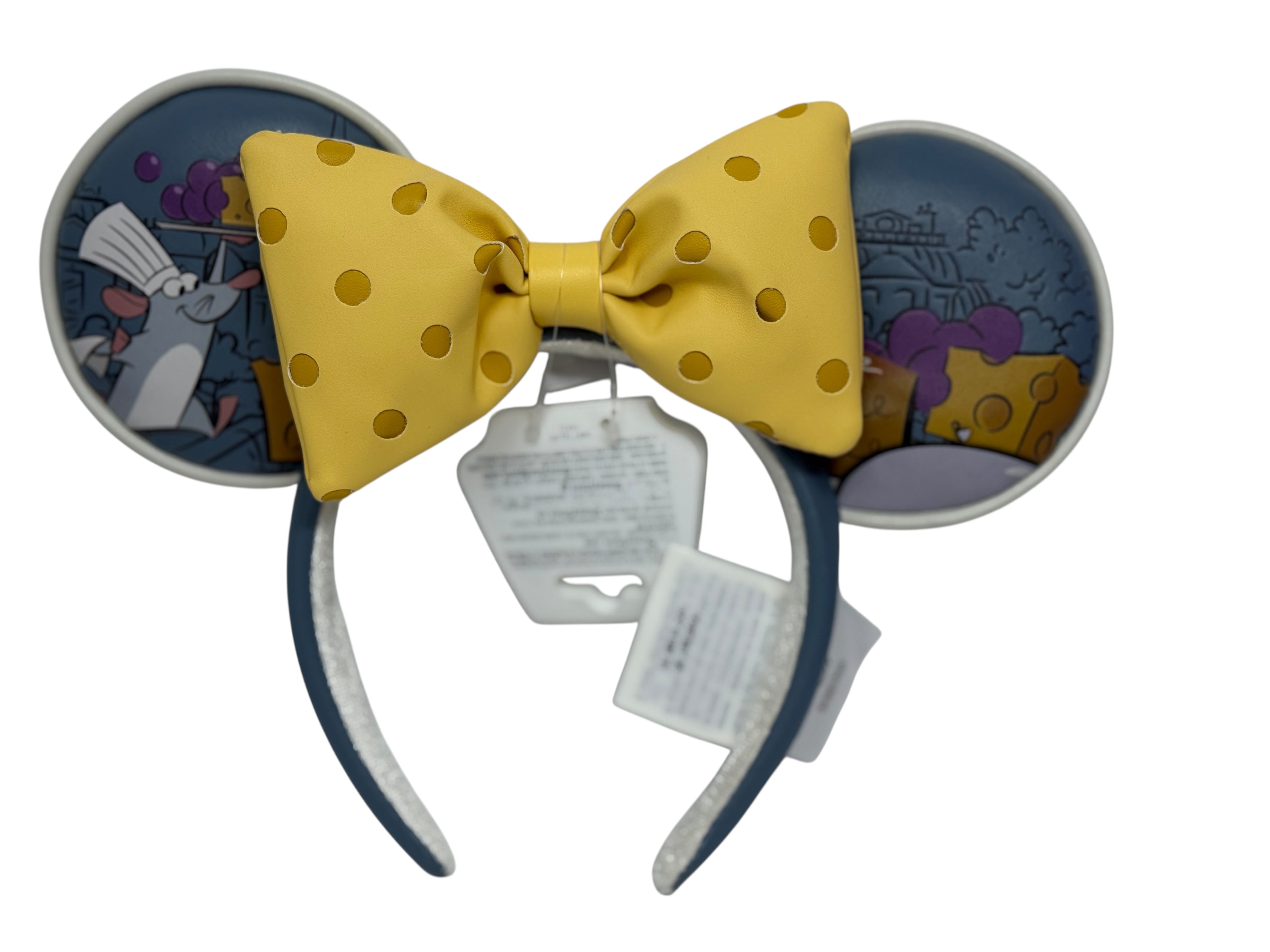 Disney Epcot France Ratatouille Remy & Emile Ears Headband Cheese Bow ...