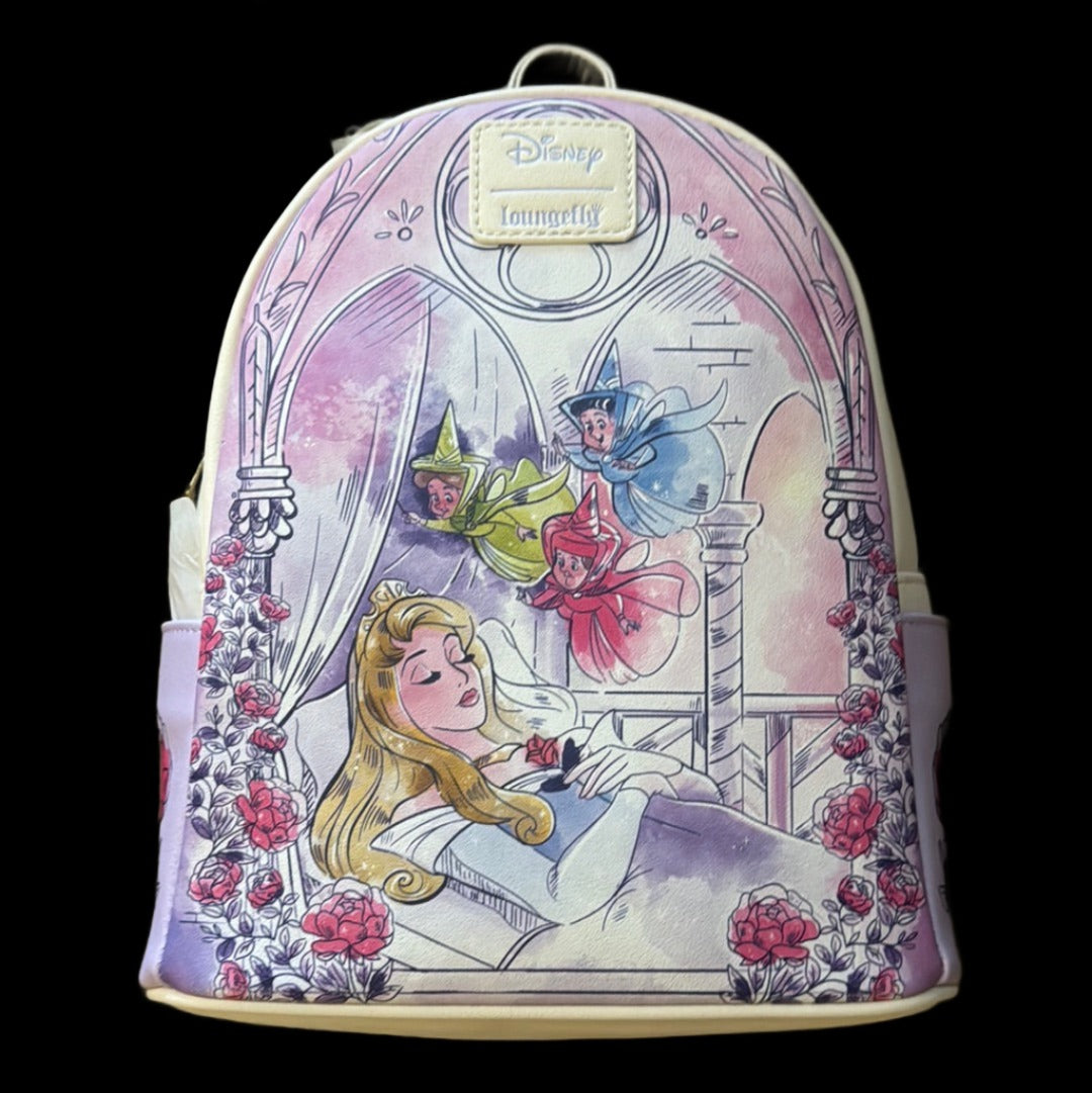 Disney Sleeping Beauty Flowers & Three Good Fairies Loungefly Mini Bac ...