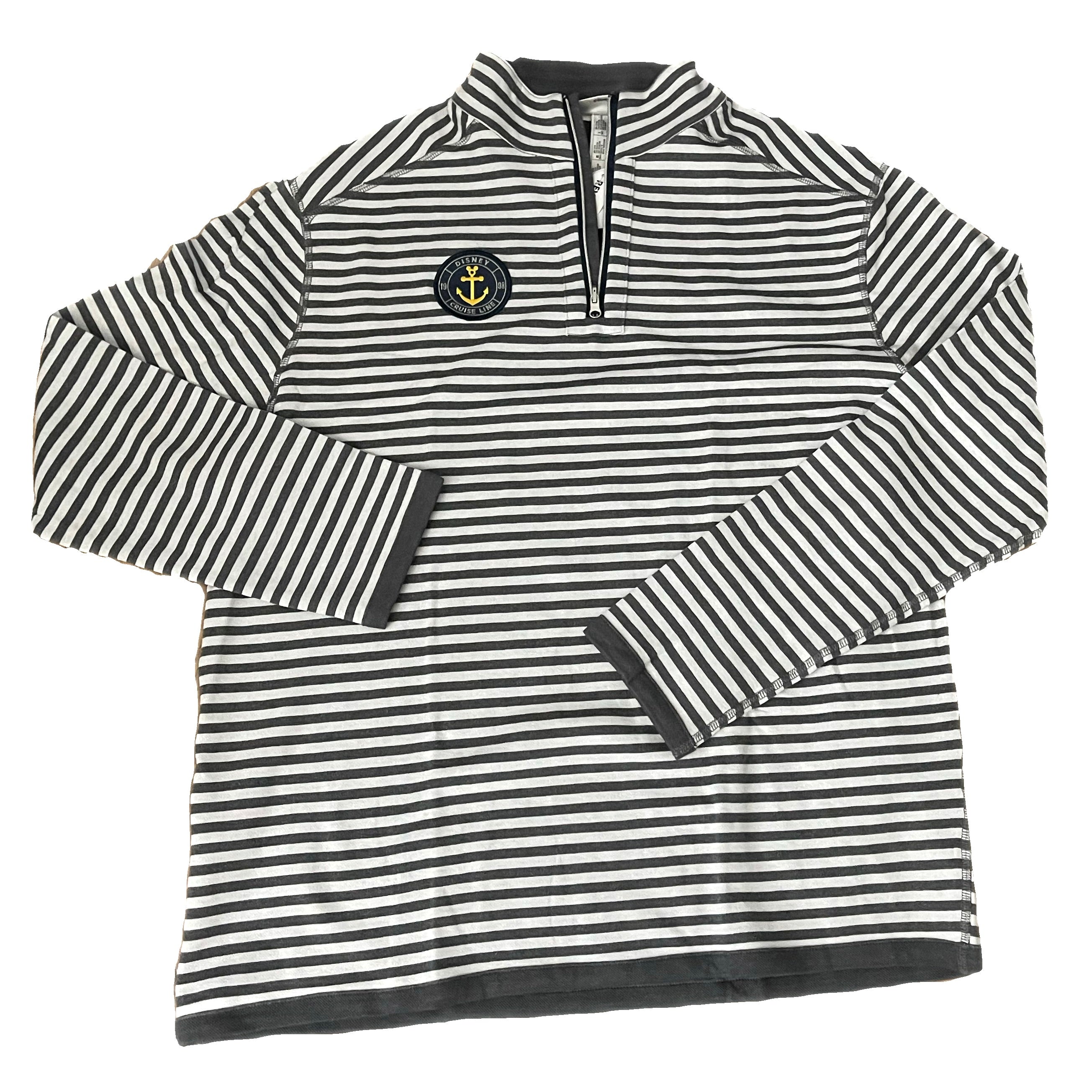 Disney Cruise Line Reversible Half Zip Stripe Grey Pullover – World of ...