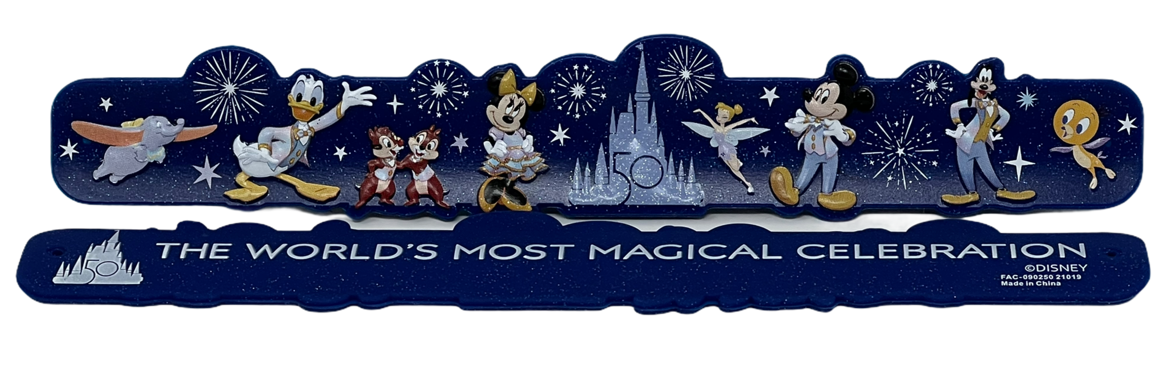 Walt Disney World 50th Anniversary Glitter Slap Bracelet – World of ...